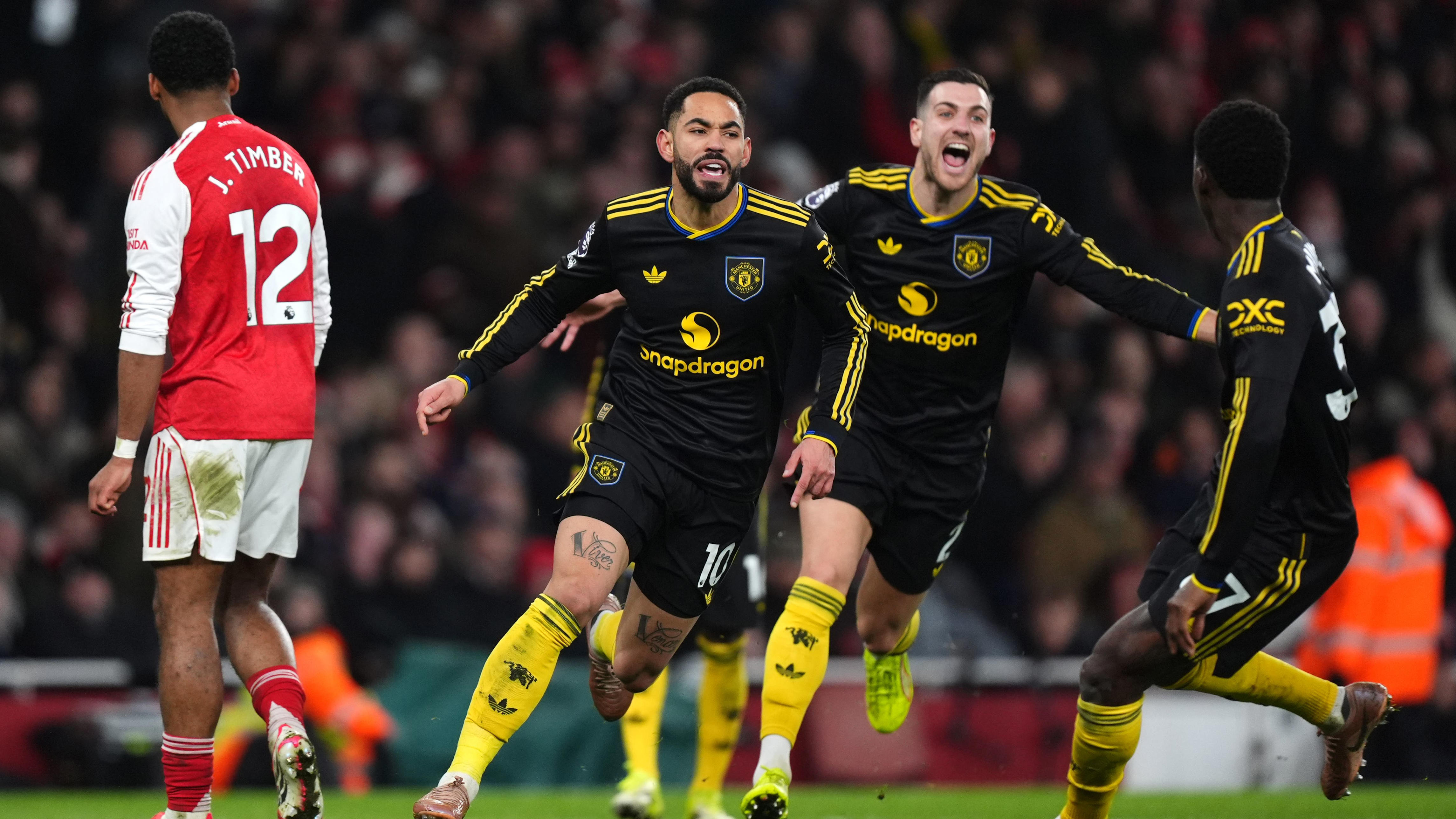 Matheus Cunha fires Man Utd to thrilling comeback win at Arsenal to ...