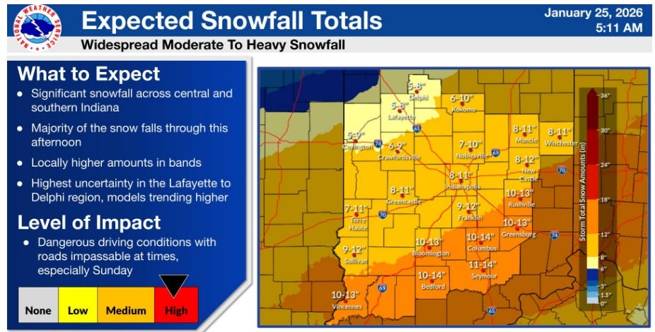 Stay indoors, move cars from emergency routes, Tippecanoe officials ask