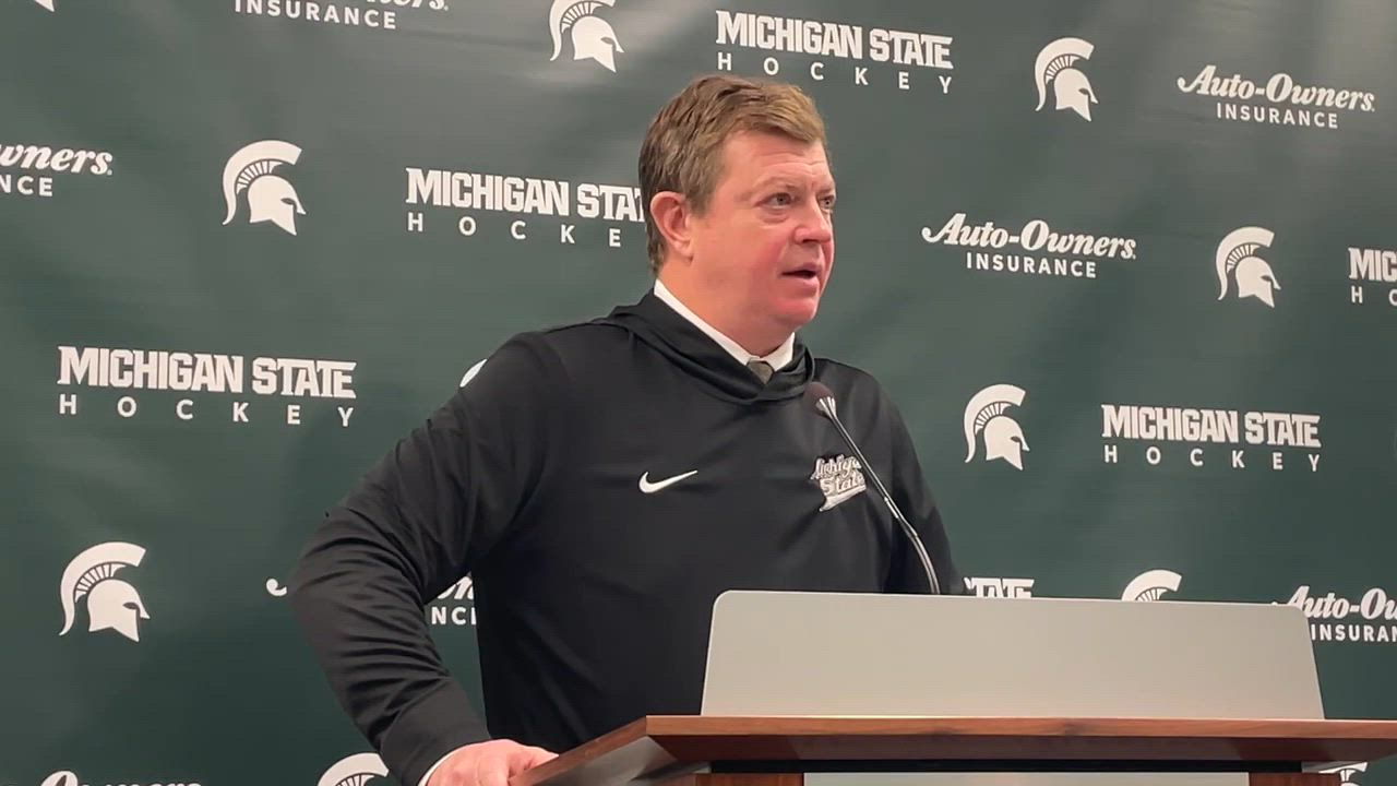 Michigan State head hockey coach Adam Nightingale on Ryker Lee and more