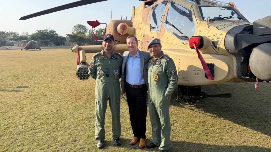 US envoy poses with Apache helicopters, calls it symbol of US-India ...