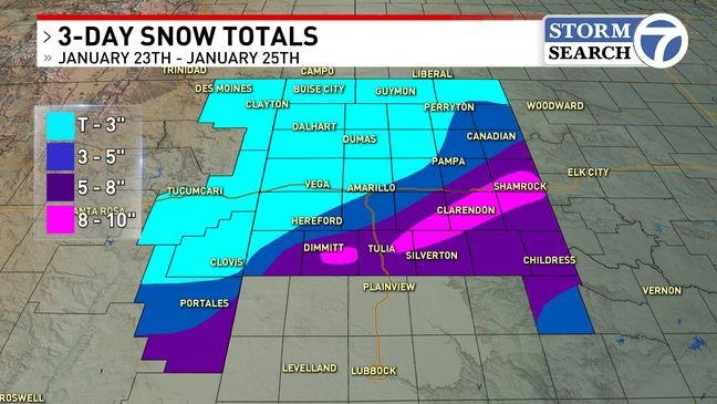 Snow totals: Winter storm brings widespread snow to Texas Panhandle
