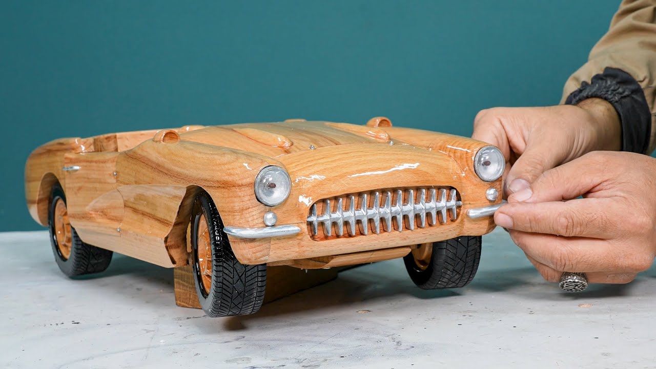 Handcrafted wooden Chevrolet Corvette C1 model – vintage classic car ...