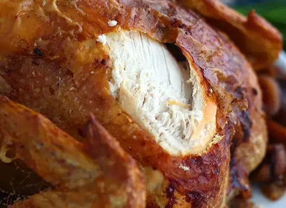 Traditional roasted capon with chestnuts