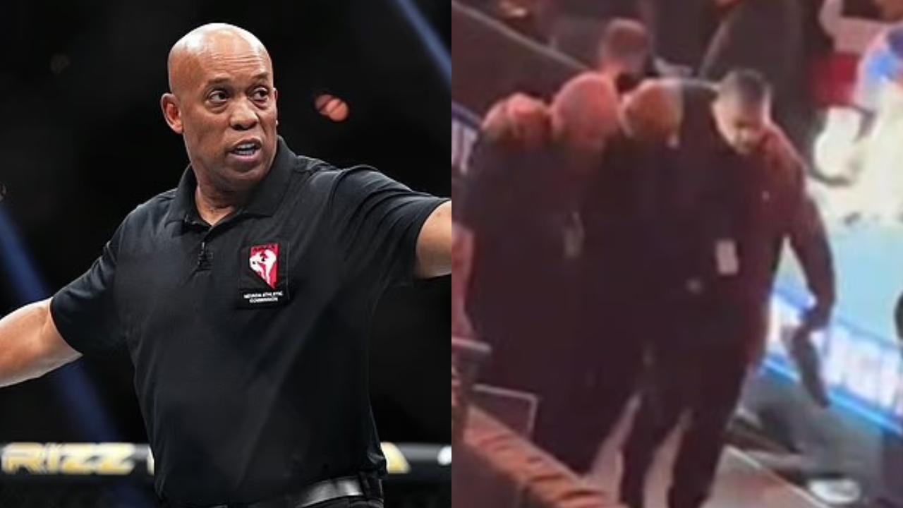 Why was referee Mark Smith suddenly carried out of the T-Mobile Arena ...
