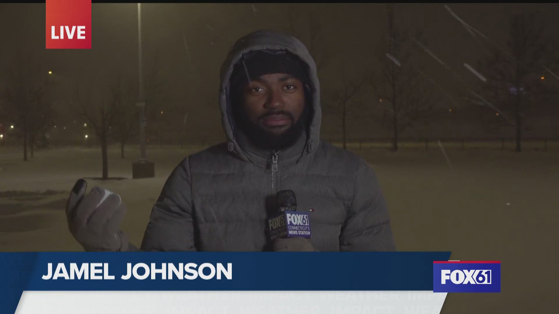 Snowstorm continues into nightfall in New Haven