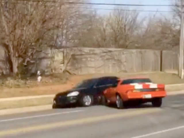 Camaro hits another car after car show - total fail