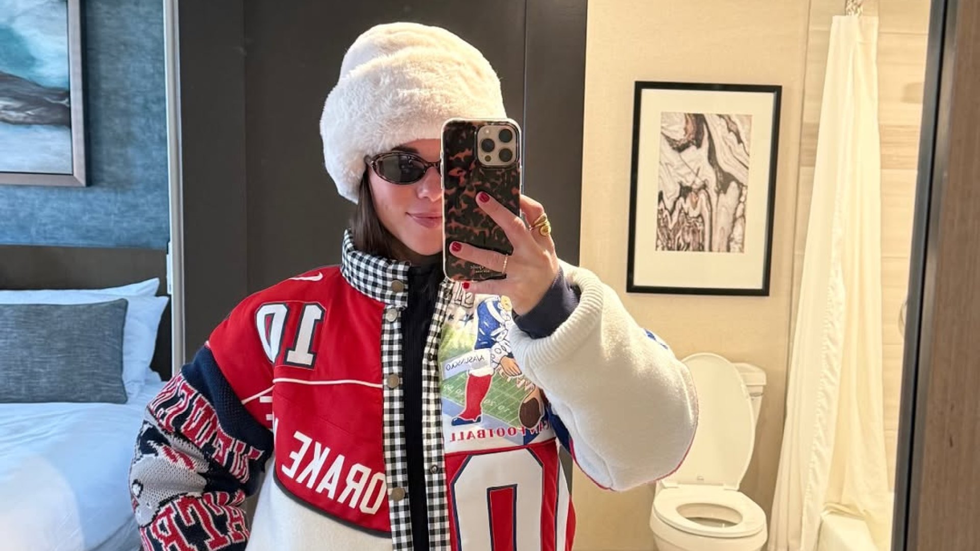 Drake Maye's wife proves her Patriots devotion with AFC Championship outfit