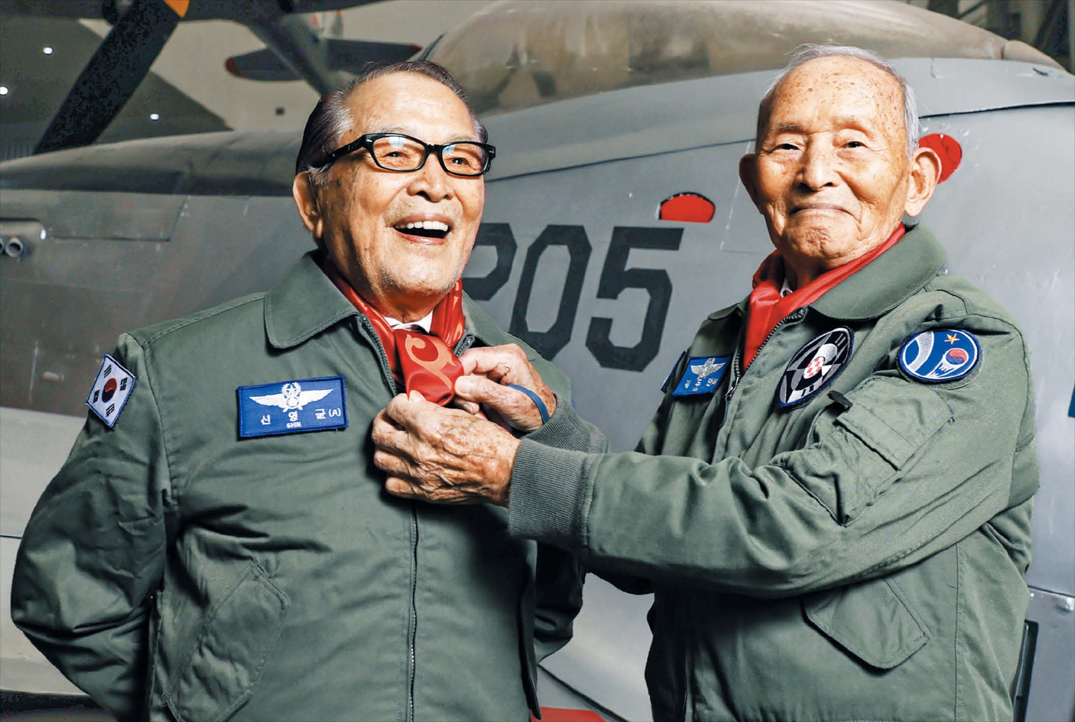 Advanced K-fighter jets... Soaring with the red muffler