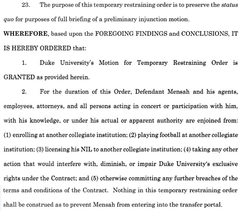 Breaking down the Darian Mensah lawsuit – and why Duke should settle