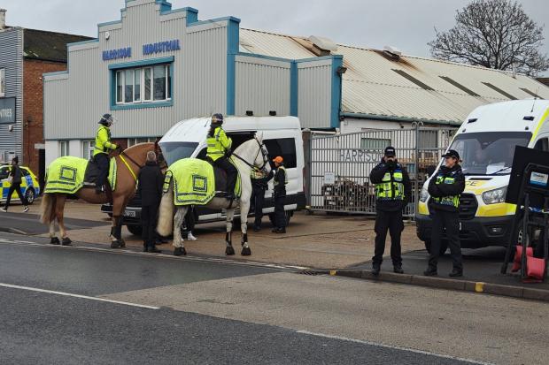 Mounted units, helicopter and barricades - full police operation for derby