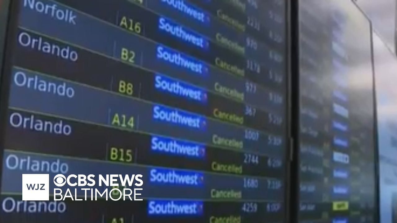 Hundreds of flights canceled, delayed at BWI Marshall Airport