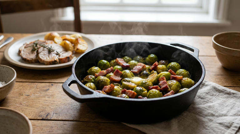 Voici la recette de choux de Bruxelles au lard en cocotte qui fait ...