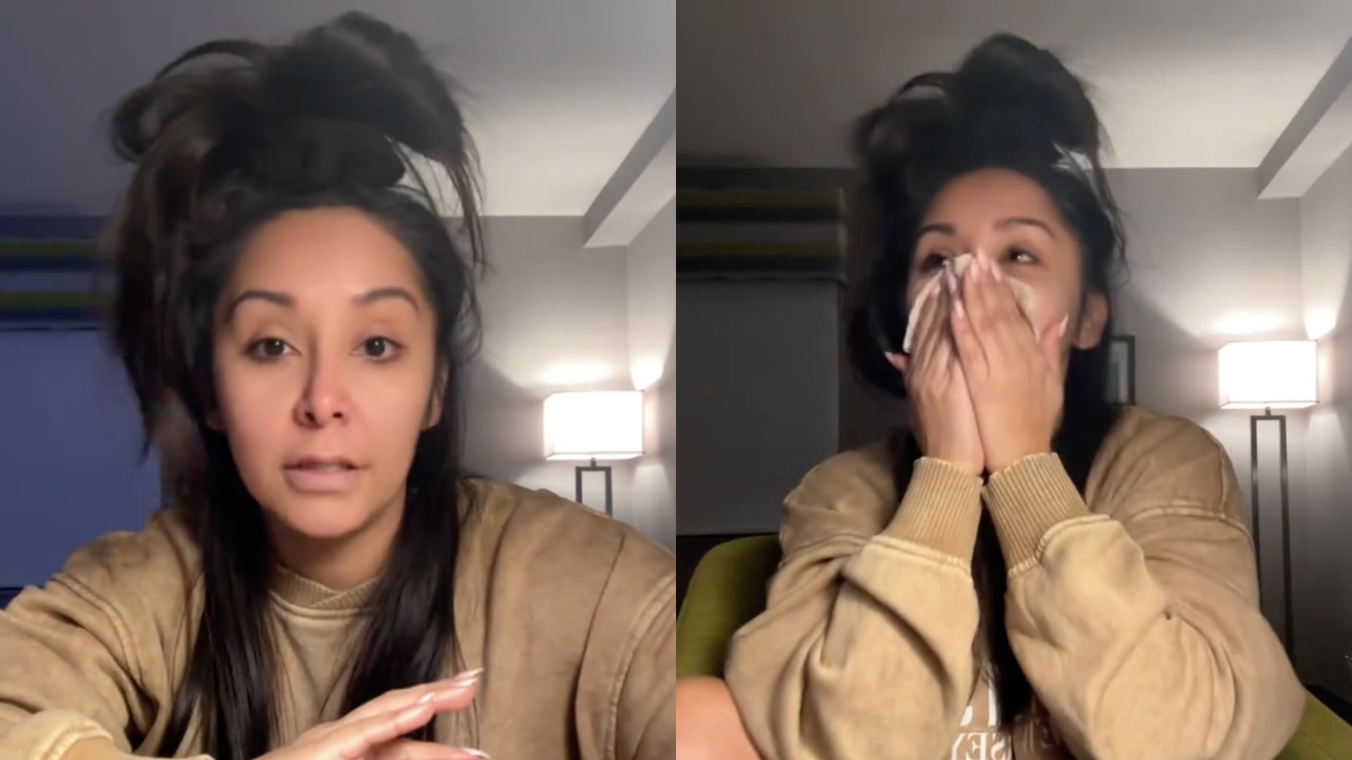 Snooki sheds tears after revealing cancerous cells were found in her cervix