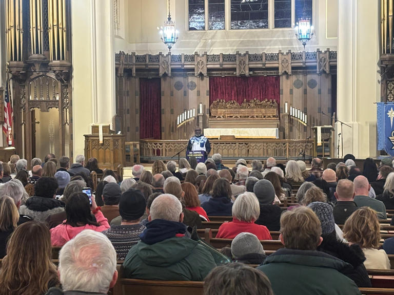 Rockford community gathers for prayer and protest following ICE incidents