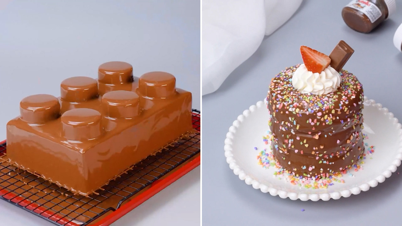 Chocolate cakes with cute and colorful designs