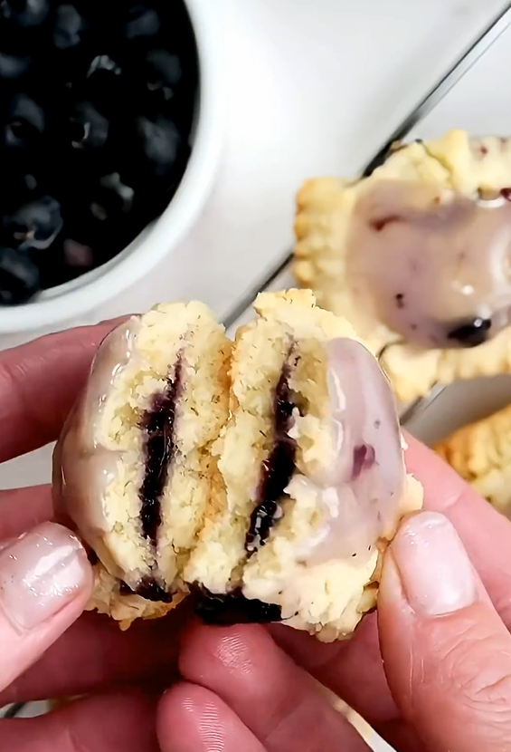 Mini blueberry pop tarts made at home from scratch