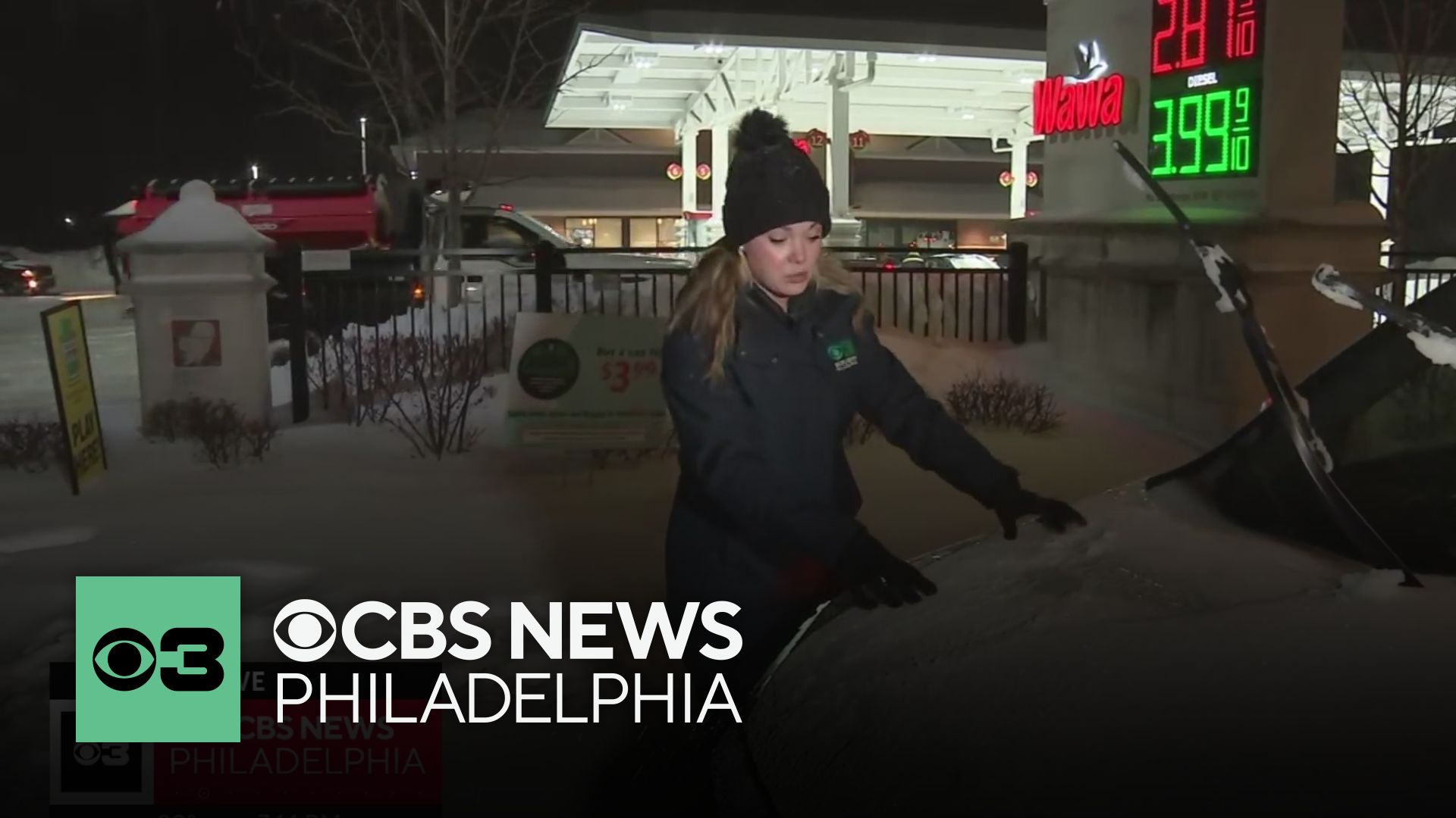 Wintry mix, sleet coat surfaces with ice in Bucks County, Pennsylvania