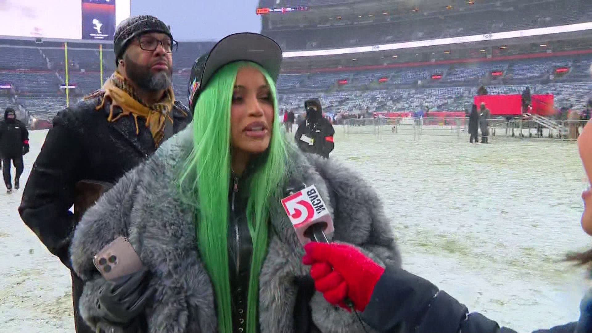 Cardi B tells WCVB she's proud of Stefon Diggs after AFC win