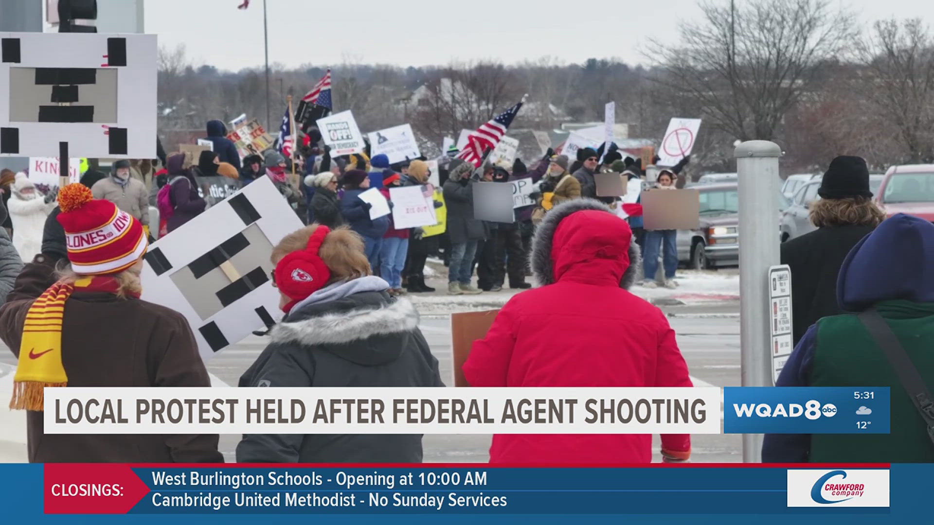 Protest held in Davenport after federal agent fatally shot a man in ...