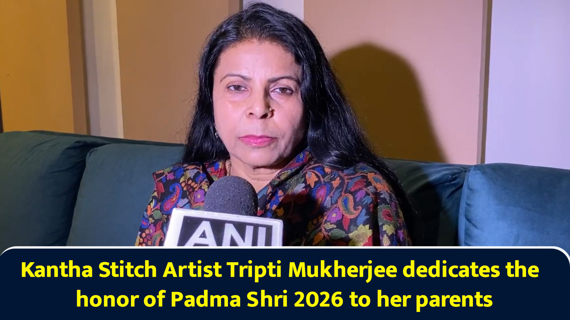 Kantha stitch artist Tripti Mukherjee dedicates the honor of Padma Shri ...