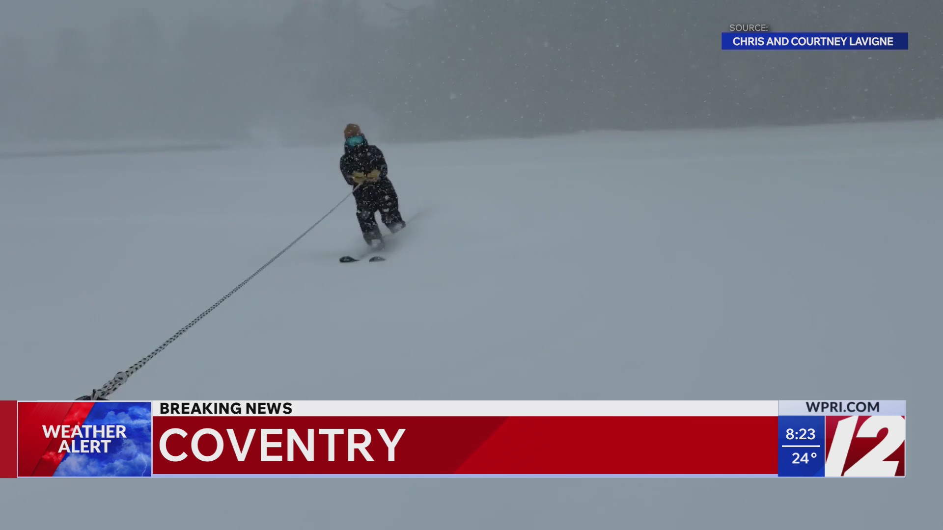 Residents break out skiis on Johnson's Pond in Coventry