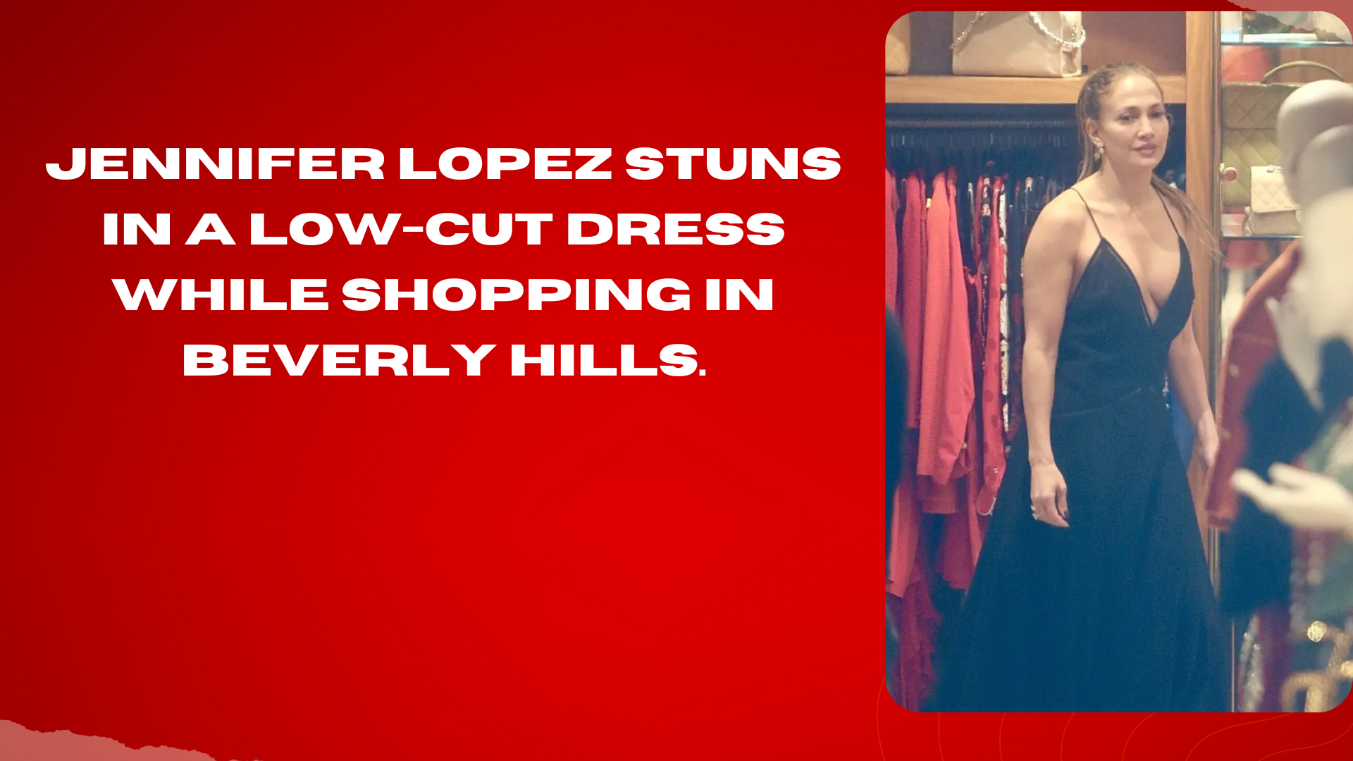 Jennifer Lopez stuns in a low-cut dress while shopping in Beverly Hills
