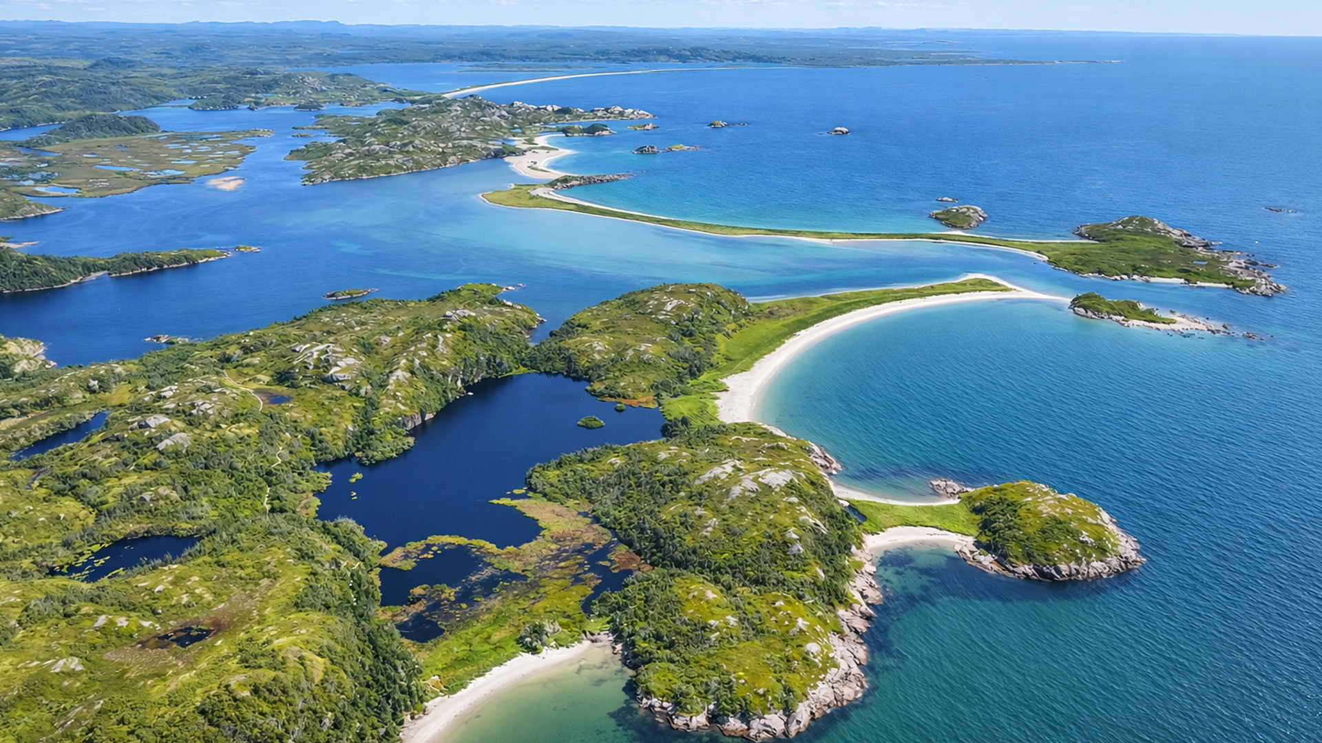 Islands curving into the sea