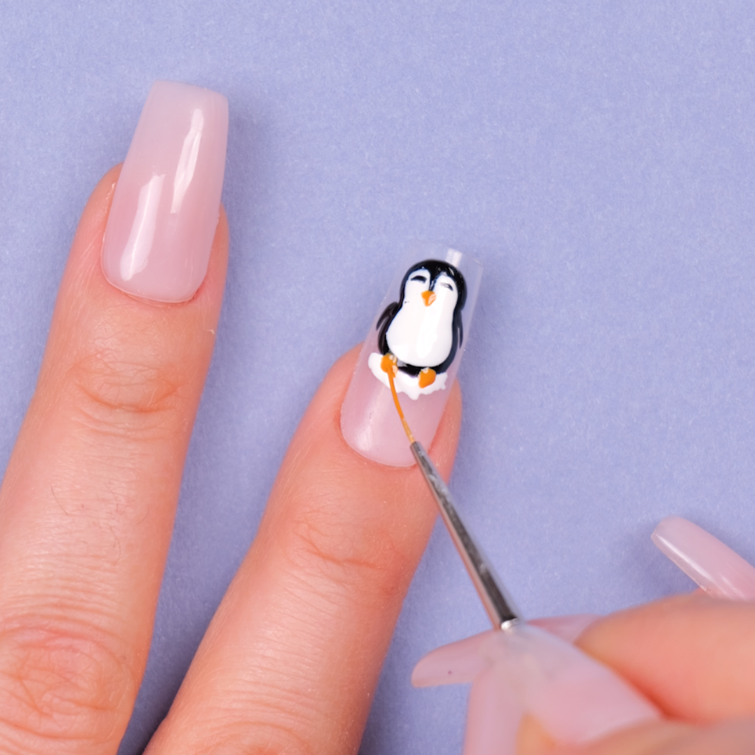 Sliding into cuteness with penguin nails 🐧