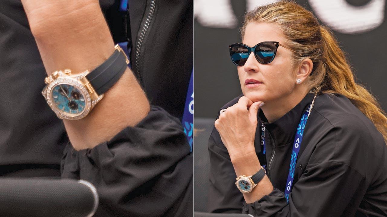 Mrs Federer turns heads courtside with diamond Rolex during AO exhibition