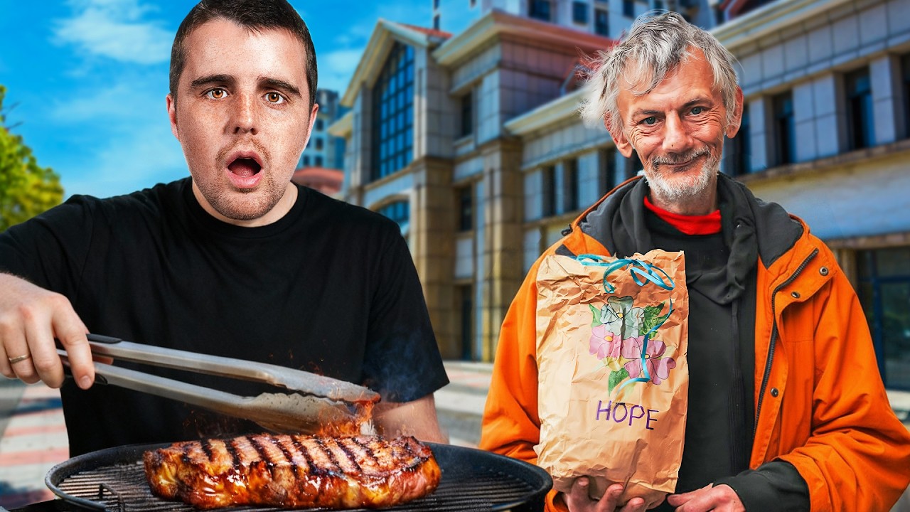 Cooking steak for the homeless