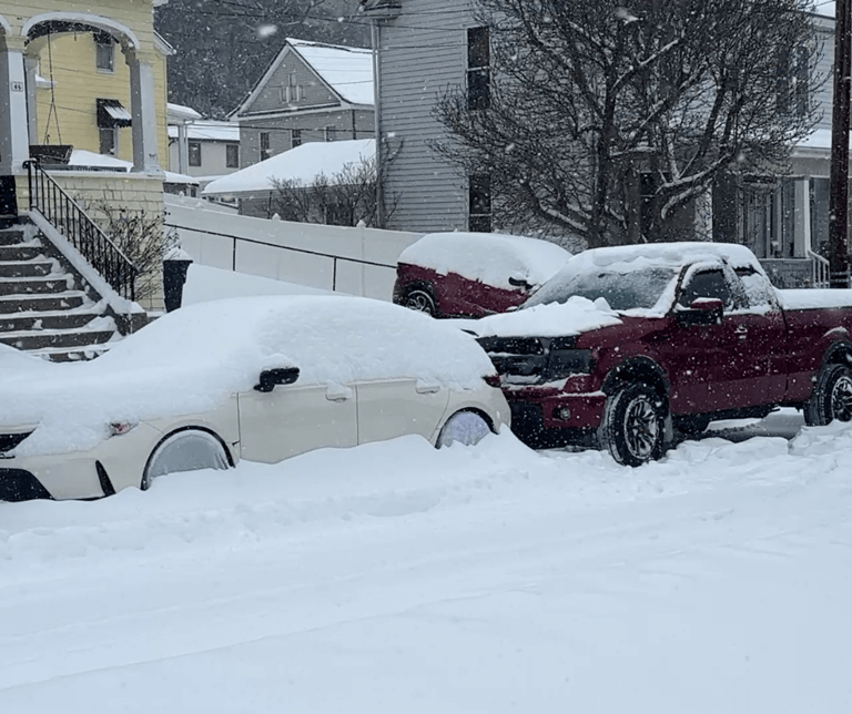 Crews battling snow-covered roads across the valley; 8-10 inches ...