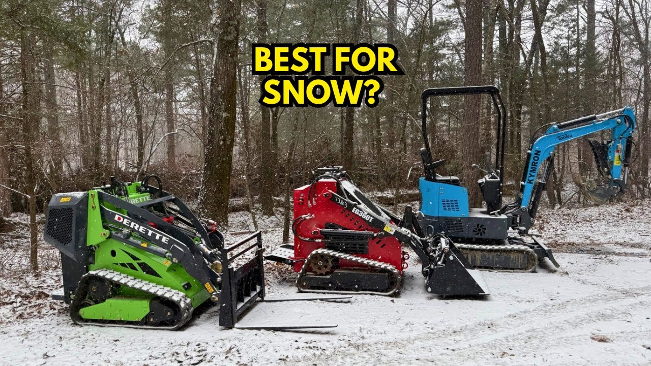 Mini skid steer snowplow challenge during snowpocalypse