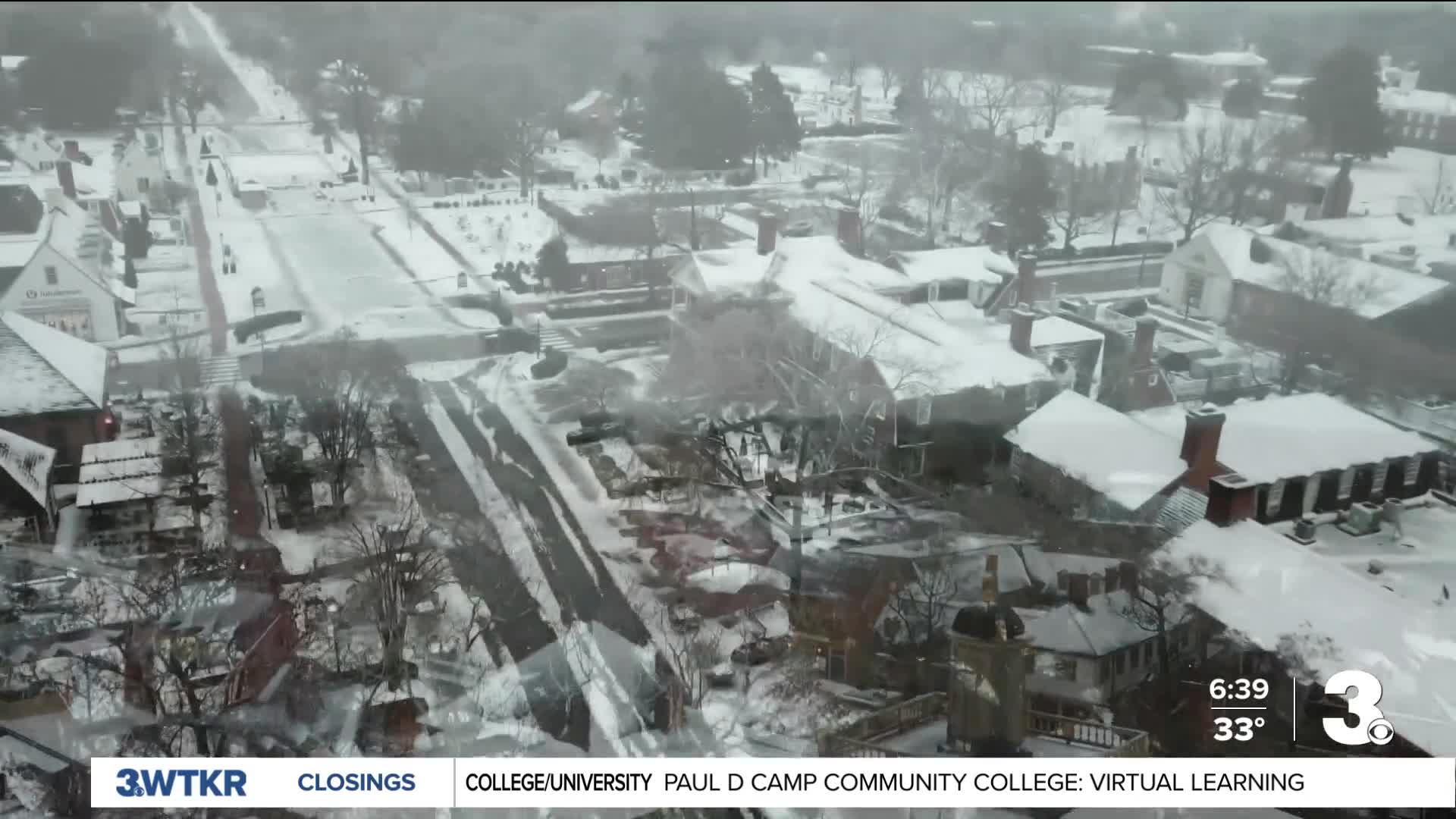 Snow, ice lead to slick spots on Williamsburg streets