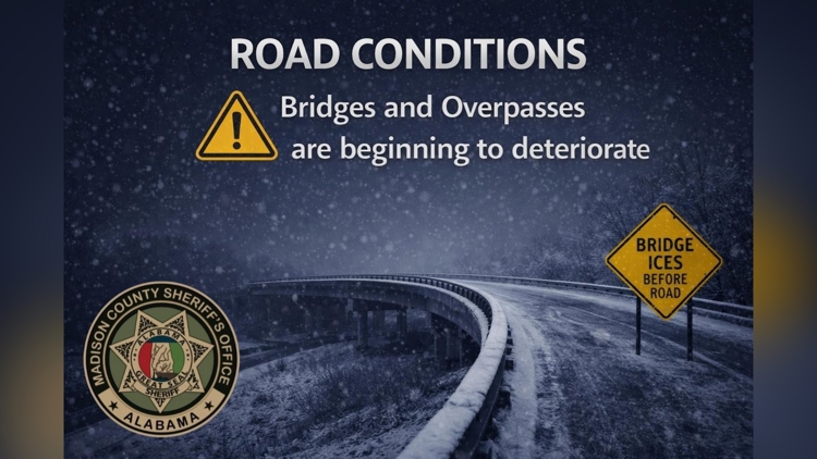 Madison County Sheriff's Office reports road conditions 'deteriorating ...