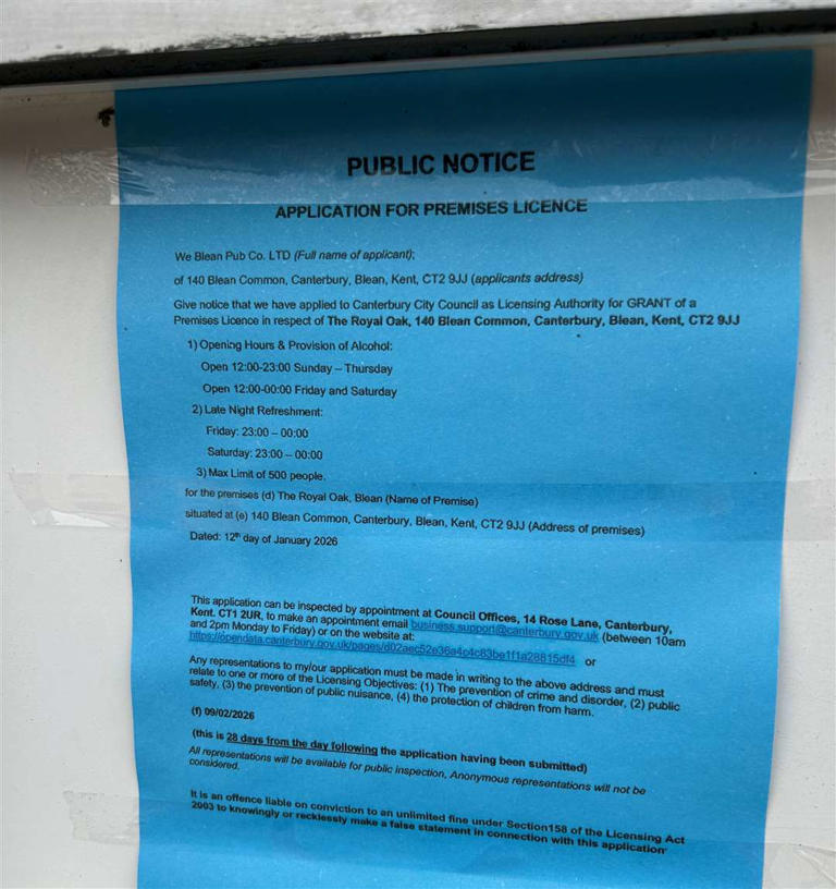 Divisive plans to reopen the Royal Oak in Blean – with a drive-thru car ...