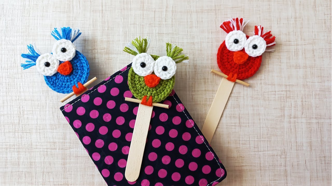 Animal crochet bookmarks tutorial | Cute owl bookmark pattern