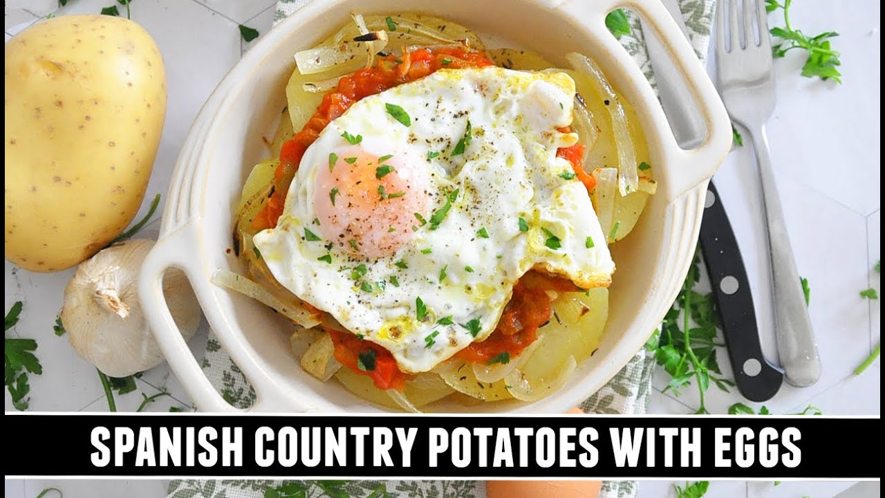 Spanish country potatoes with eggs: Classic recipe from Jaén, Spain