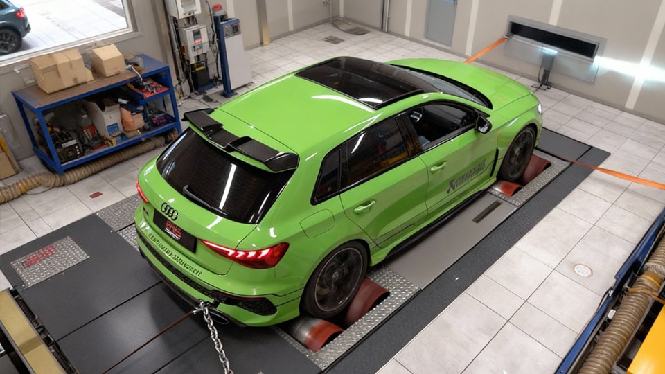 Audi RS3 Akrapovic start up and dyno