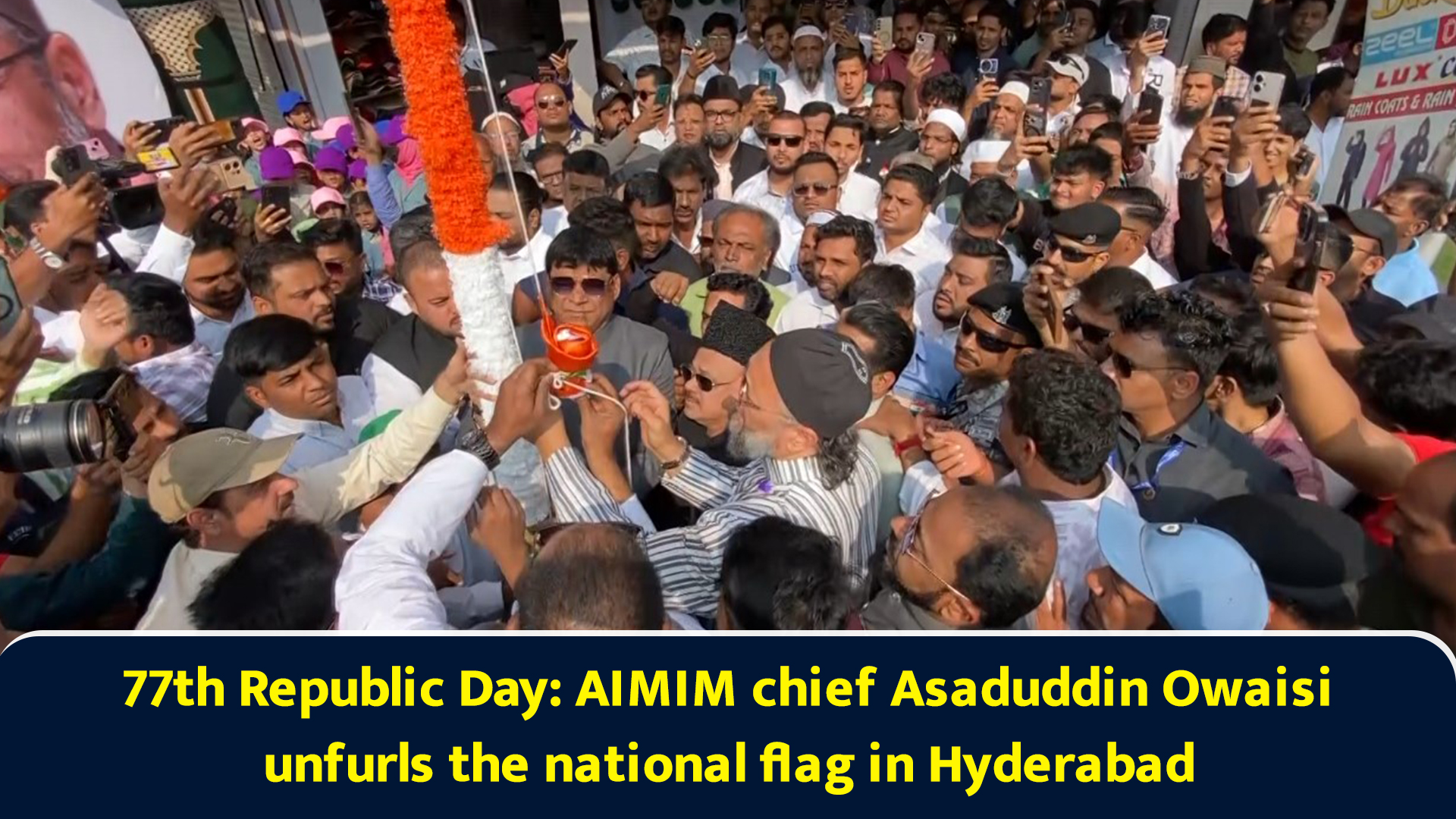 77th Republic Day: AIMIM chief Asaduddin Owaisi unfurls the national ...