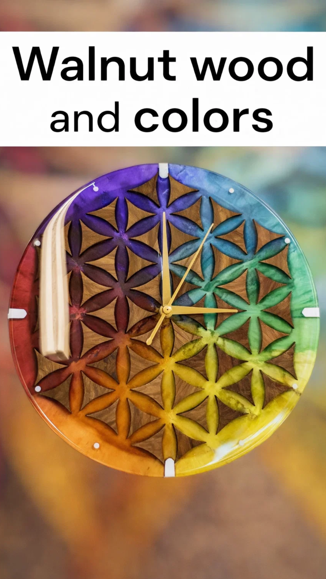 DIY amazing walnut wood and resin clock epoxy art