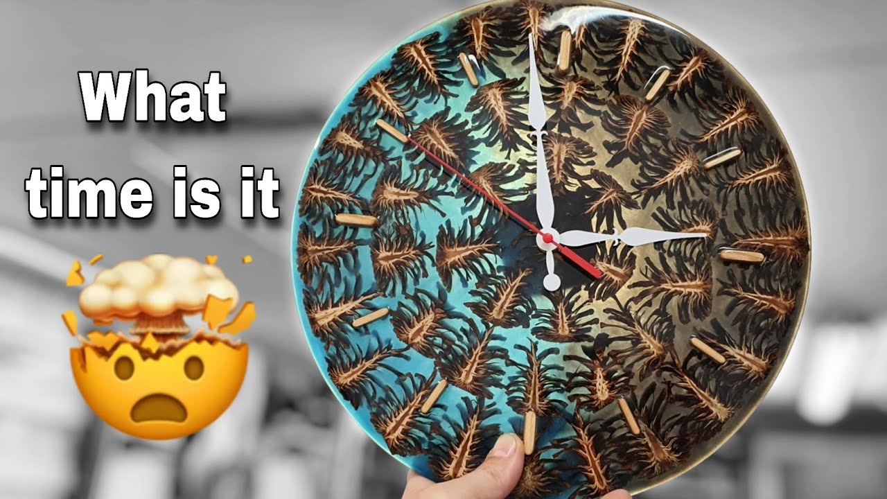 Beautiful DIY clock made of pinecones and resin