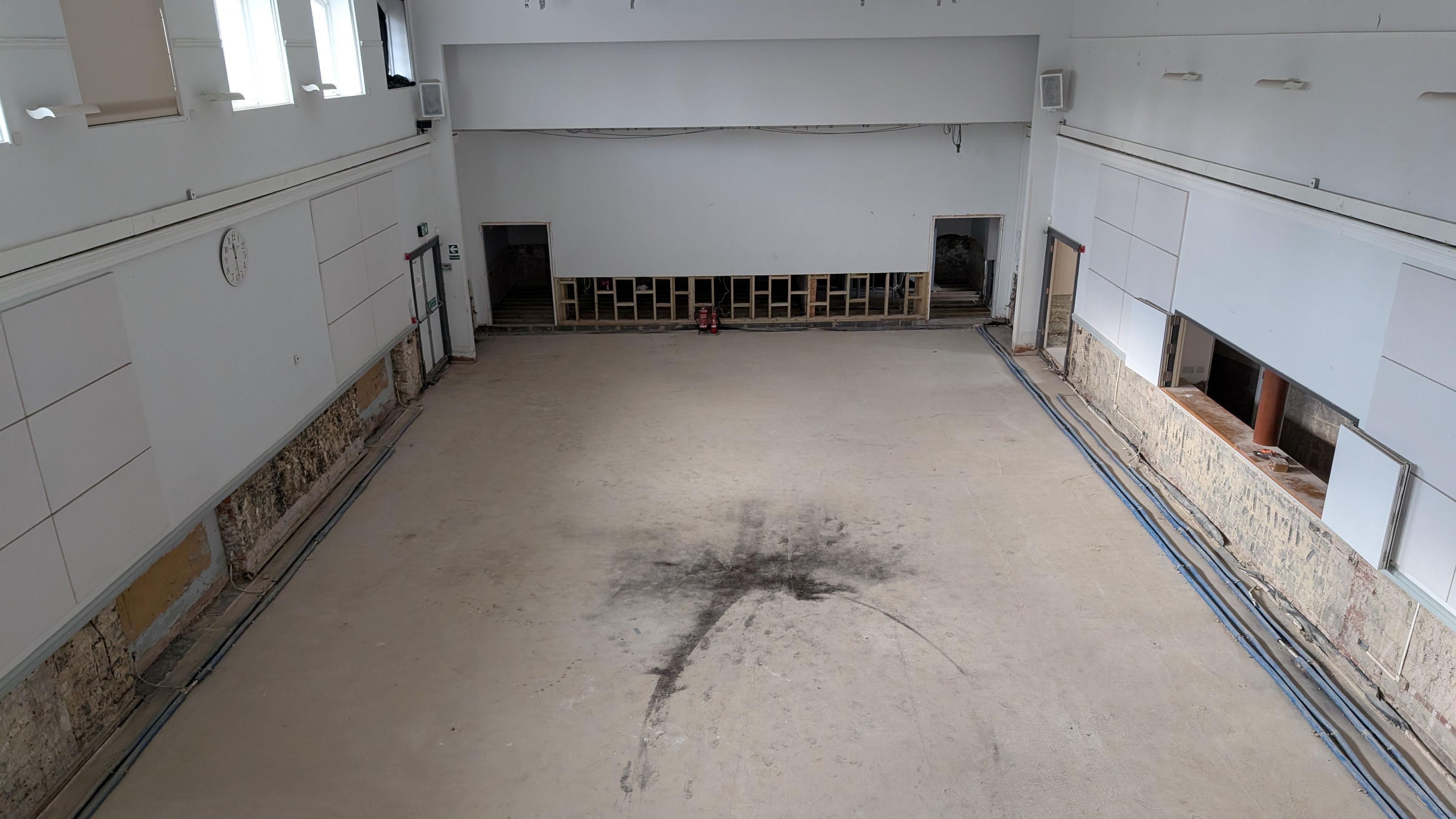 Historic hall restoration under way after floods
