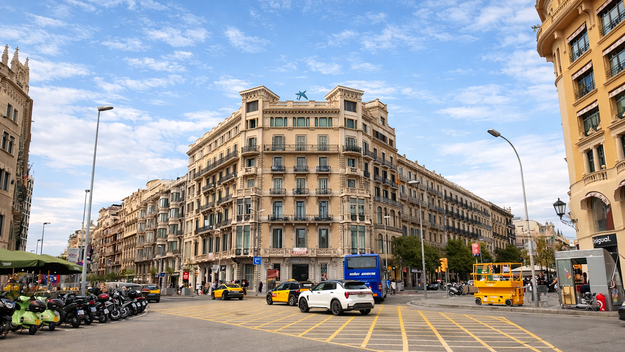 A daytime walk in the center of Barcelona