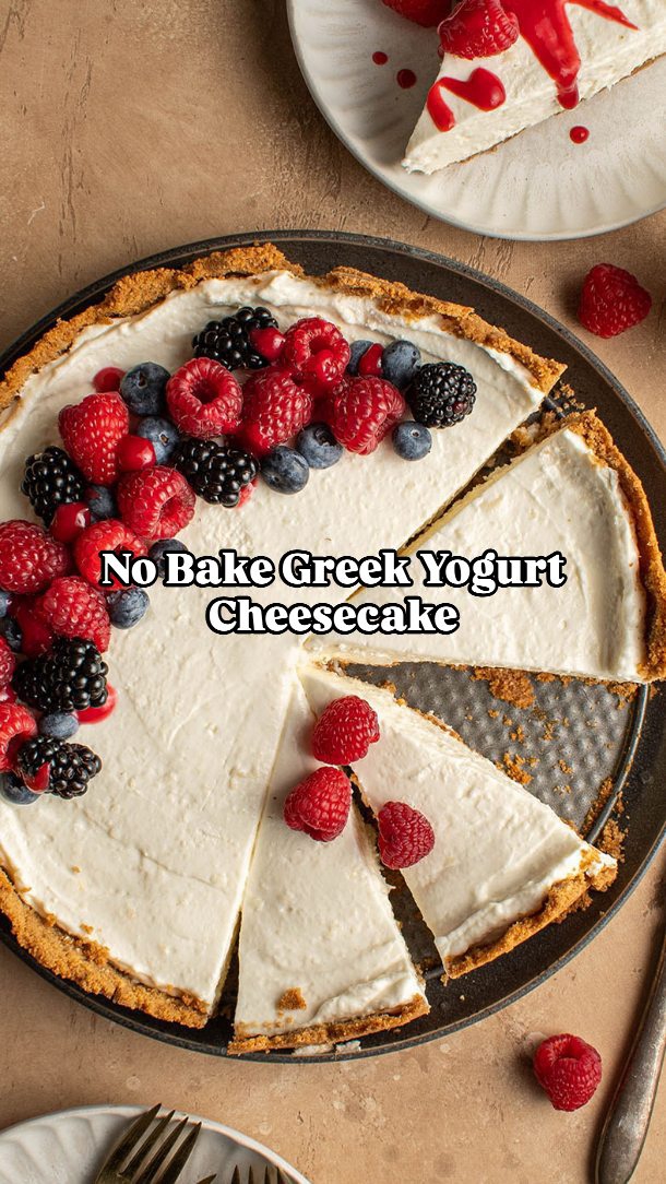 No Bake Greek Yogurt Cheesecake Light Creamy and Easy