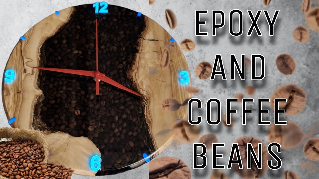 How to make a clock from olive wood resin and coffee beans