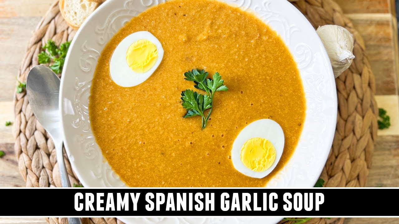 Creamy Spanish garlic soup: Easy no-dairy 30-minute recipe