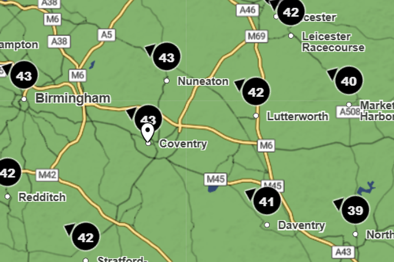 Met Office wind map shows when USA storm will batter Coventry with ...