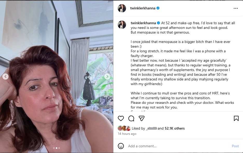 Menopause is not that generous: Twinkle Khanna gets real about ageing at 52