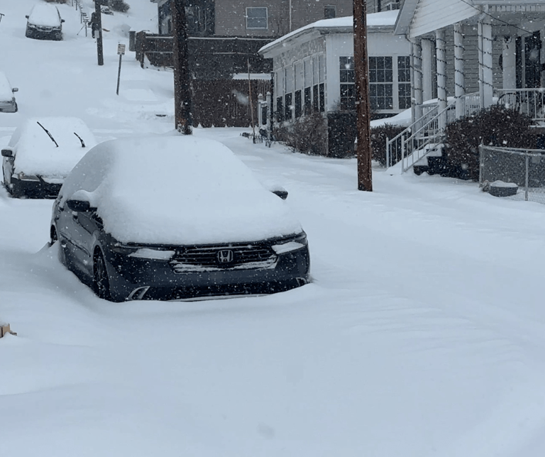 Crews battling snow-covered roads across the valley; 8-10 inches ...