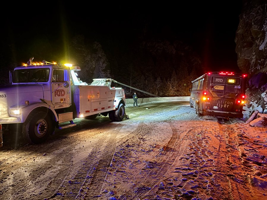 Boulder Canyon reopen after bus slide blocked road